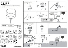 Světla a lustry REDO GROUP Redo Group CLIFF 91124 designová venkovní lampa 3000K IP65 beton-slonová kost