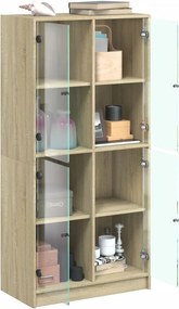 Highboard s dvířky dub sonoma 68 x 37 x 142 cm kompozitní dřevo 3295859