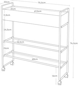Bílý kovový dětský botník 74,5x74,5x22 cm Tower – YAMAZAKI