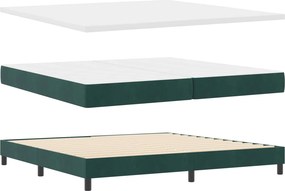 Postel s boxspringem s čelo Tmavě zelená 200 x 200 cm samet 3341543