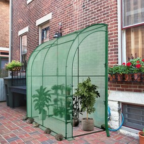 Costway Film Greenhouse Walk-in Mini skleník s policí na květiny, zelený