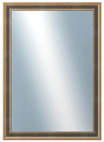 DANTIK - Zarámované zrcadlo - rozměr s rámem cca 50x70 cm z lišty TOOTH malá zlato černá (3163)