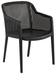 Černá plastová venkovní židle s područkami Cozza Porto, stohovatelná