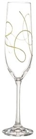 Bohemia Crystal Sklenice na šampaňské String 190ml - zlatá (set po 2ks