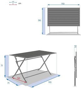 Hesperide skládací kovový stůl Azua pro 4-6 osob