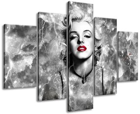 Gario Obraz s hodinami Elektrizující Marilyn Monroe - 5 dílný Rozměry: 150 x 105 cm