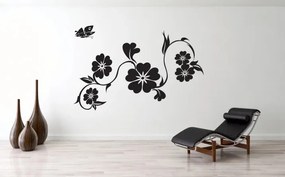Samolepka na zeď do interiéru s motivem jednoduchých květin 100 x 200 cm