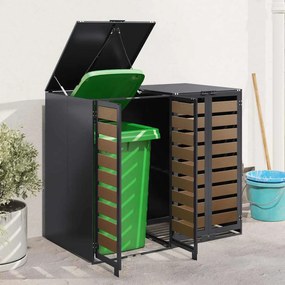 Úložný box na 3 popelnice Ocel Antracit 3394768