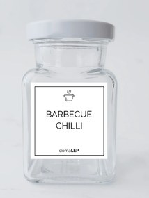 Samolepka na kořenky BARBECUE CHILLI bílá 5 × 5 cm základní písmo