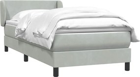 Box Spring Postel s matrací Světle šedá 90x220 cm Samet 3317385