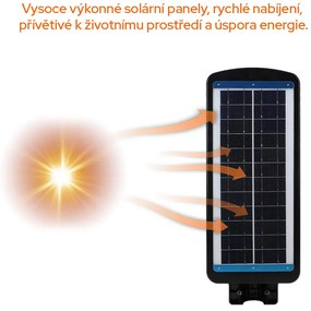 Bezdoteku LEDSolar veřejné osvětlení pouliční lampa 60W, se senzorem, bezdrátové, iPRO, studená barva