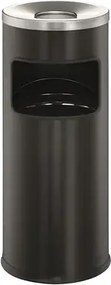 Durable Safe černá / Odpadkový koš s popelníkem / kulatý / 17 l