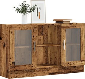 vidaXL Prosklená skříň 120 x 30,5 x 70 cm dřevotříska [815628] Barva: Staré dřevo