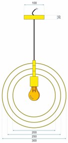 Toolight Kovová kruhová stropní lampa zlatá APP286-1CP