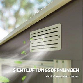 Outsunny Kovový sklad nářadí 2,81 m² 154x206,5x181 cm Nářaďový přístřešek se skloněnou střechou, základna 845-983V00LG