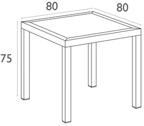 Zahradní stůl 80 cm Tmavě šedá