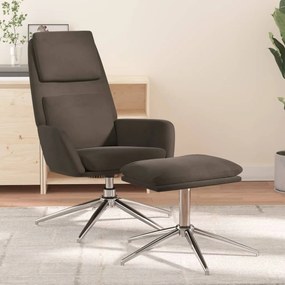 Relaxační křeslo se stoličkou tmavě šedé tkanina z mikrovlákna,  3097782 HangarStore.cz