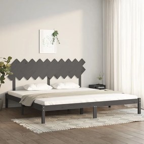 Rám postele šedý 200 x 200 cm masivní dřevo,  3104890