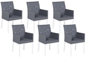 Sada 6 zahradních židlí šedé BACOLI Beliani