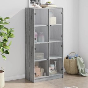 Highboard s dvířky šedý sonoma 68x37x142 cm kompozitní dřevo
