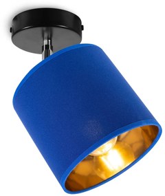 Bodové svítidlo Gama, 1x modré textilní stínítko, (možnost polohování)