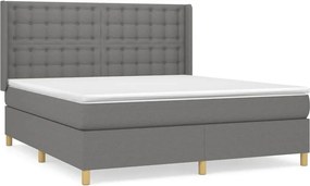 Box spring postel s matrací tmavě šedá 160x200 cm textil 3132322