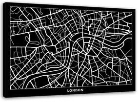 Obraz na plátně Mapa Londýn City - 90x60 cm
