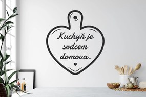 Lepy.cz Samolepka na zeď Kuchyň je srdcem domova Velikost (šířka x výška): 85x97cm, Barevná varianta: Bílá