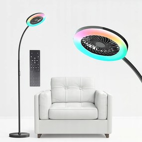Stojací Led lampa s ventilátorem a dálkovým ovládáním – Rgb, 18 W, 1500 lm