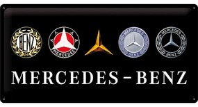 Postershop Plechová cedule: Mercedes-Benz (loga) - 50x25 cm