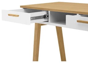 Pracovní stůl FRISK - bílá/dub