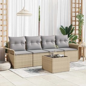 Set pohovek 5 ks Béžová polyratan 3345230