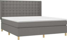 Box spring postel s matrací a LED tmavě šedá 160x200 cm textil 3139206