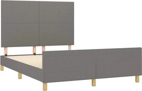 Postel bez matrace tmavě šedá 140 x 200 cm textil 3124896