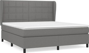 Box spring postel s matrací tmavě šedá 180x200 cm textil 3127982