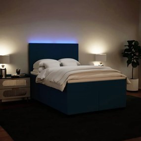 Box spring postel s matrací modrá 140 x 200 cm samet 3293234