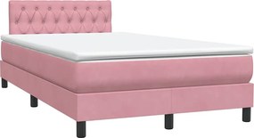 Box spring postel s matrací růžová 120x220 cm samet 3316544