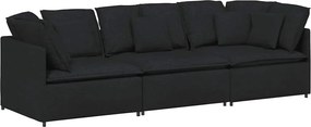 Modulární pohovka s polštáři textil černá 3321269