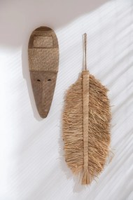 Nástěnná dekorace ve tvaru listu z rákosu - 29*82cm