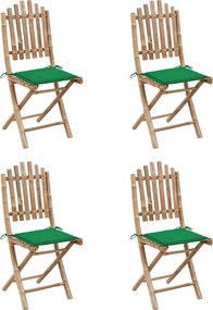 5dílný skládací zahradní jídelní set s poduškami bambus 3063965