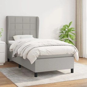 Box spring postel s matrací světle šedá 80 x 200 cm textil 3127917