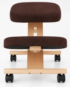 ergonomická klekačka, dřevo/látka, 46x65x52-72 cm, buk/hnědá, Tempo Kondela FLONET