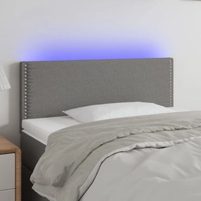 Čelo postele s LED tmavě šedé 90x5x78/88 cm textil 3121455