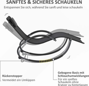 Houpací lehátko Outsunny Houpací křeslo s polštářem Zahradní lehátko 155 x 61 x 88 cm z textilenu v černé barvě pro venkovní relaxaci | Aosom.de