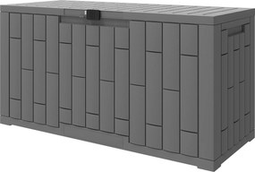 Outsunny Zahradní úložný box 227,4 l, šedý dekor dřeva