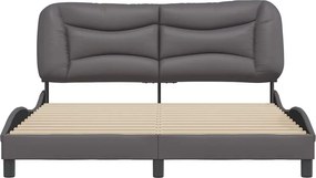 Rám postele bez matrace Hvar šedý 160x200 cm umělá kůže 3208012