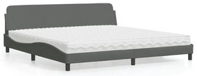 Postel s matrací Dover tmavě šedá 200 x 200 cm textil 3208465