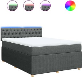Box spring postel s matrací tmavě šedá 140x200 cm textil 3289787