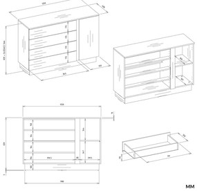 Komoda AMBER 1D4S kašmír