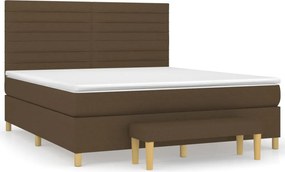 Box spring postel s matrací tmavě hnědá 160x200 cm textil 3137248